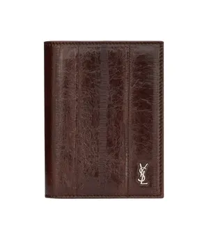Saint Laurent Logo Wallet - Brown