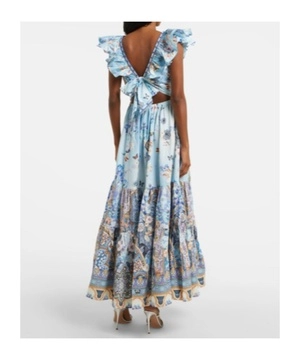 Camilla Shirred Floral Cotton Maxi Dress