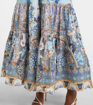 Camilla Shirred Floral Cotton Maxi Dress
