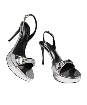 Gucci Donna Platform Stiletto Sandals - Metallic Silver