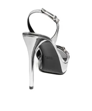 Gucci Donna Platform Stiletto Sandals - Metallic Silver