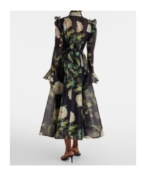 LEO Katrina Floral Linen-blend Midi Dress