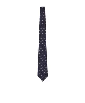 Emporio Armani Logo Jacquard Tie - Black
