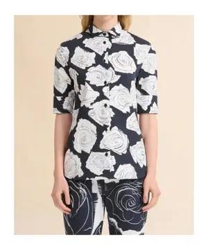 Marni Luna Print Poplin Short-sleeve Shirt