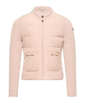 Moncler Padded Wool Cashmere Zip-up Cardigan