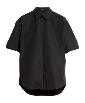 Gucci Gg Cotton Poplin Zip Shirt - Dark Grey
