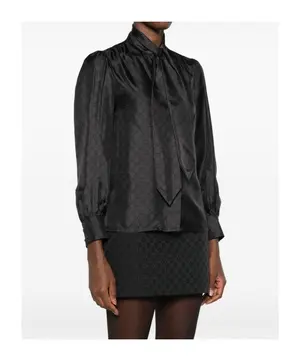 Gucci Printed Long-sleeve Twill Shirt - Black
