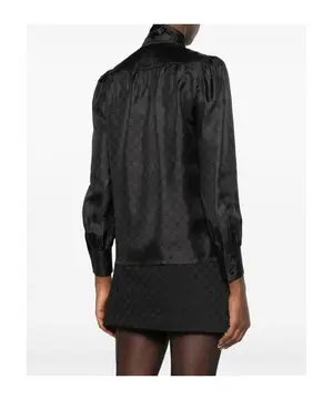 Gucci Printed Long-sleeve Twill Shirt - Black
