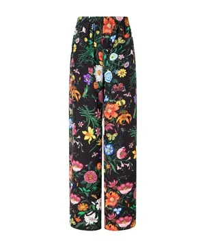 Gucci Printed Silk Leisure Pants - Multi-color