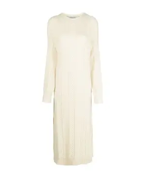 GOLDEN GOOSE Knitted Crewneck Dress - White