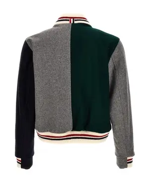 Thom Browne Colour-block Striped Bomber Jacket