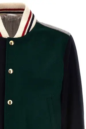Thom Browne Colour-block Striped Bomber Jacket