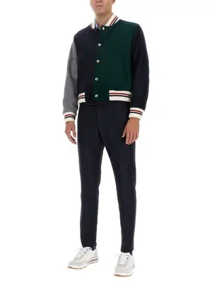 Thom Browne Color-block Striped Bomber Jacket