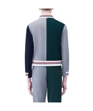 Thom Browne Color-block Striped Bomber Jacket