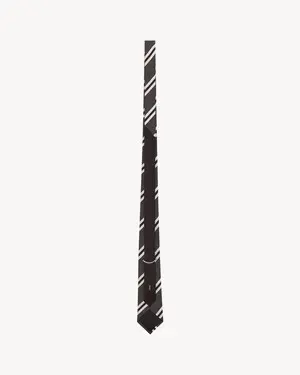 Saint Laurent Silk Jacquard Striped Tie