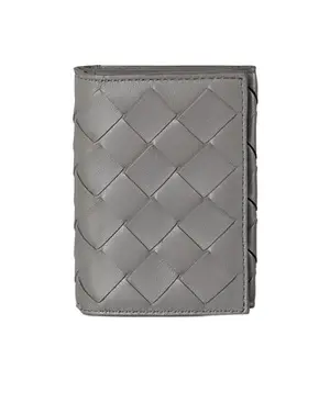 Bottega Veneta Woven Flip Wallet - Gray