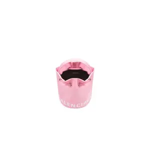 Balenciaga Wheel Xs Logo Embroidered Bucket Bag - Pink
