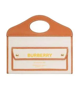 Burberry Mini Two-tone Pocket Bag - White