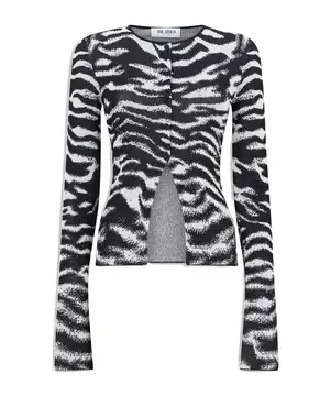 Attico Long-sleeve Cardigan - White/black