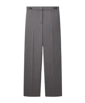 Stella McCartney Button-tab Pressed-crease Trousers - Grey