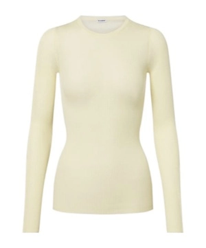 JIL SANDER Ribbed-knit Wool Sweater - White