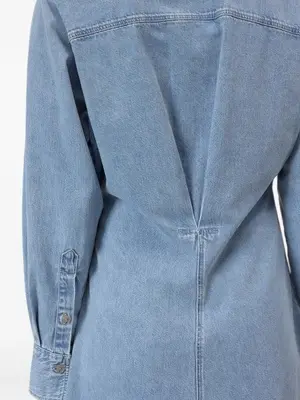Closed Waisted Denim Shirt Dress - Light Blue
