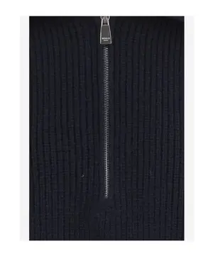 Malo Ribbed Half-zip Knitted Sweater