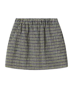 DOUUOD Check-pattern Elasticated-waist Skirt