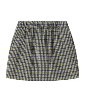 DOUUOD Check-pattern Elasticated-waist Skirt
