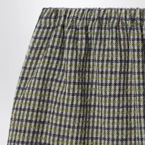 DOUUOD Check-pattern Elasticated-waist Skirt