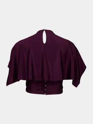 Rabanne Magenta Ruched V-neck Top