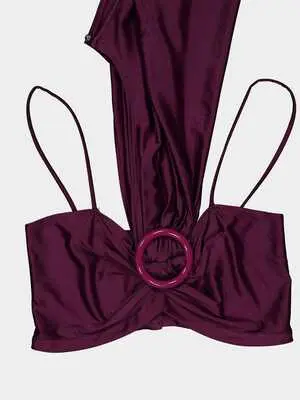Rabanne Magenta Ruched V-neck Top