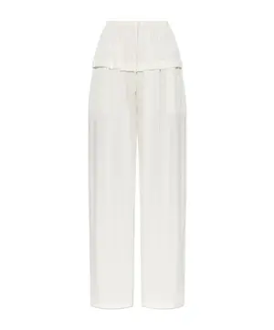 Alaïa Wide-leg Casual Trousers - Cream