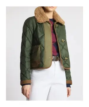 FAY Quilted Shearling-collar Jacket