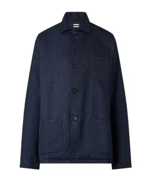 Massimo Alba Long Sleeve Collared Jacket - Blue