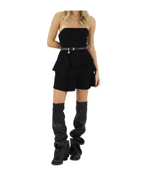 Elisabetta Franchi Sleeveless Off-the-shoulder Dress - Black