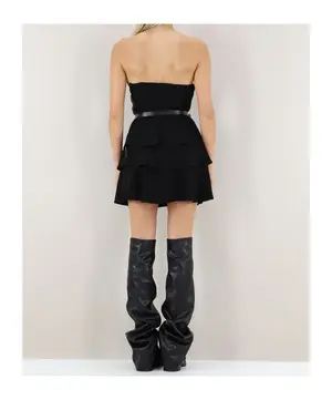 Elisabetta Franchi Belted Tiered Mini Dress