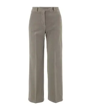 QL2 QUELLEDUE Tailored Corduroy Trousers - Gray
