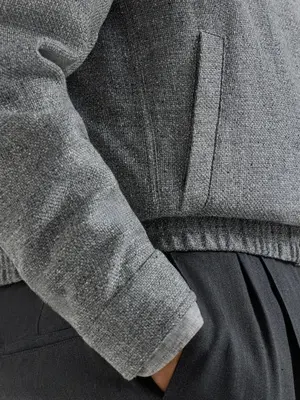 Brunello Cucinelli Mélange-effect Zip-up Jacket - Gray