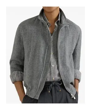 Brunello Cucinelli Mélange-effect Zip-up Jacket
