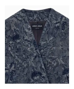 Giorgio Armani Oversized Jacket In Floral Jacquard Denim Denim Collection