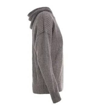Peserico Sequined Hooded Open-knit Jumper