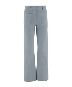 QL2 QUELLEDUE Nina Flared Velvet Pants - Gray
