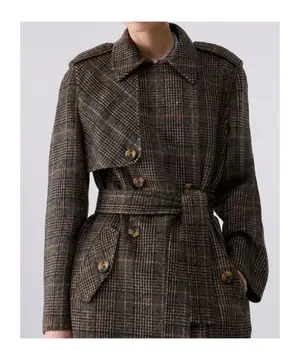 Liu Jo Long Coat With Belt And Notched Lapel - Black