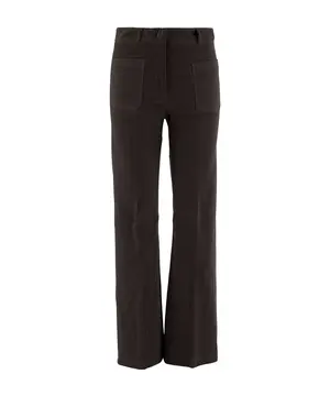 QL2 QUELLEDUE Nina Flared Velvet Pants - Black