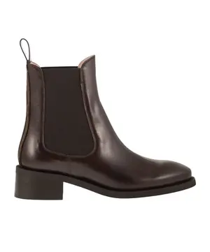 Fabiana Filippi Leather Chelsea Ankle Boots With Low Heel - Black