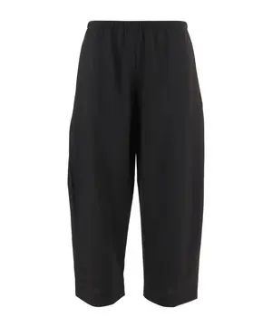 Khaite Elastic Waist Wide-leg Trousers - Black