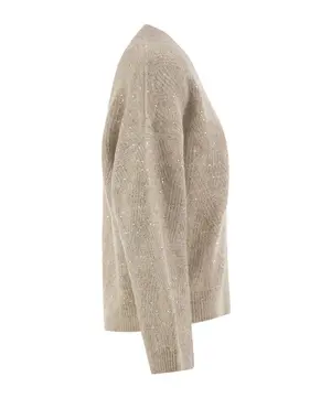 Peserico V-neck Knitted Cardigan With Sequins