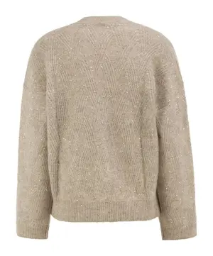 Peserico V-neck Knitted Cardigan With Sequins