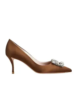 ROGER VIVIER Efflorescence Satin Pumps - Brown